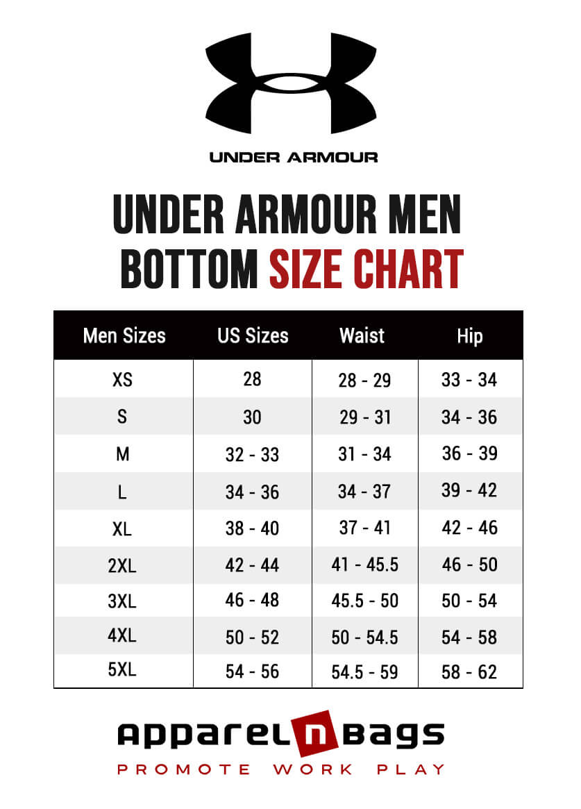Under Armour Shorts Size Chart Men's Tops