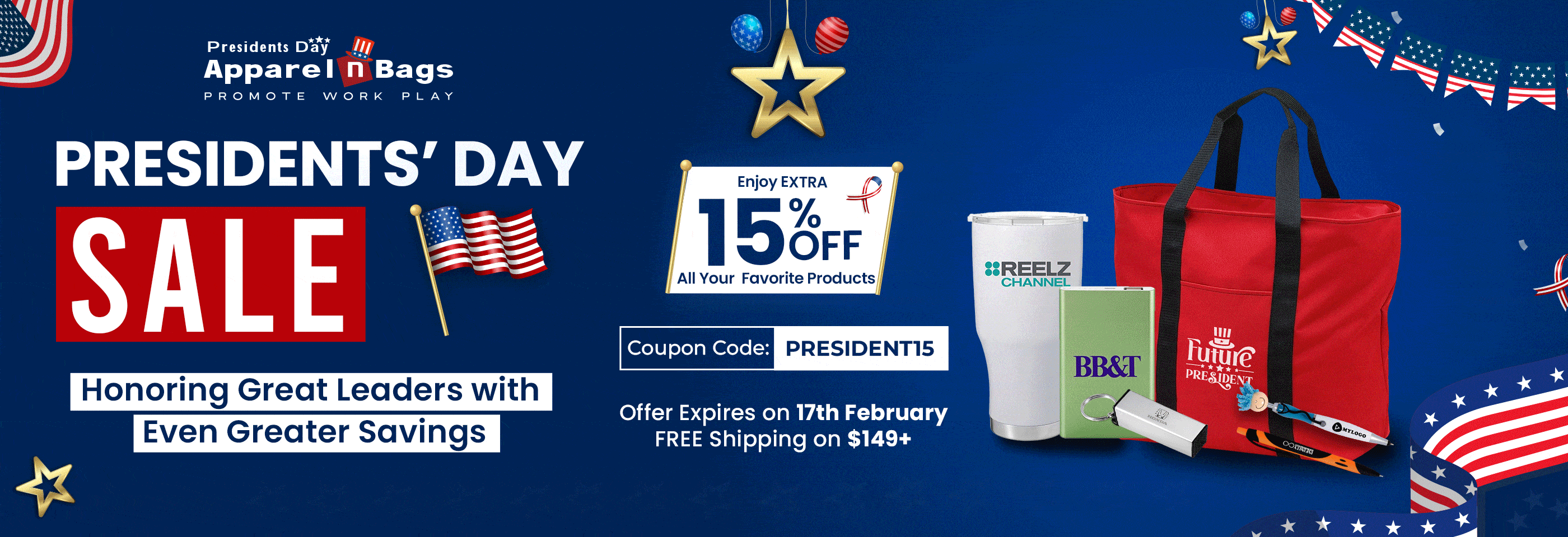 Great Savings on President Day Offer | ApparelnBags.com