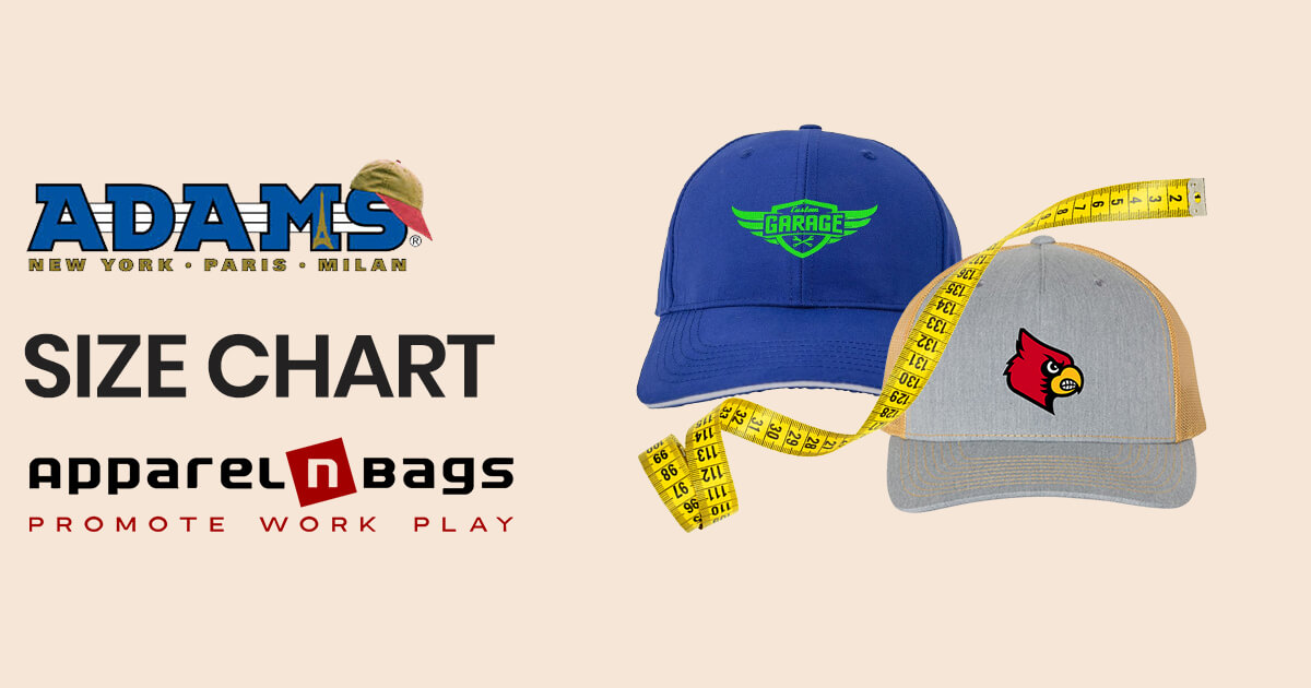 Adams Size Chart - Adams Caps Size Guide