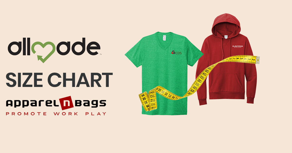 Allmade Size Chart | Allmade Unisex Size Chart