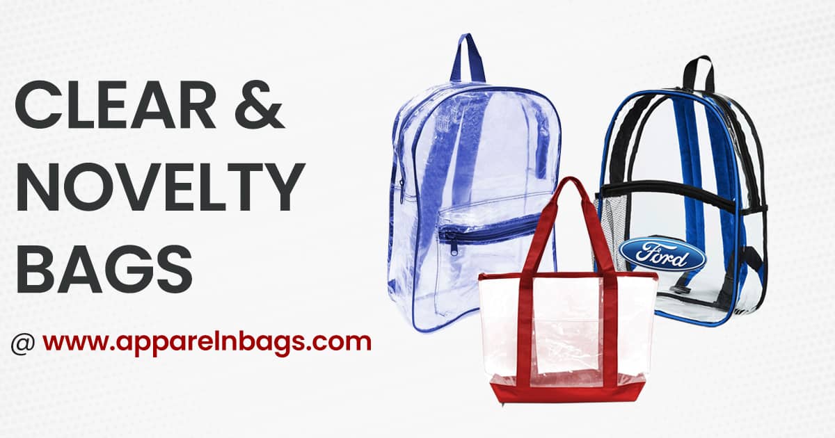 Shop Stylish Custom Clear Bags in Bulk at ApparelnBags