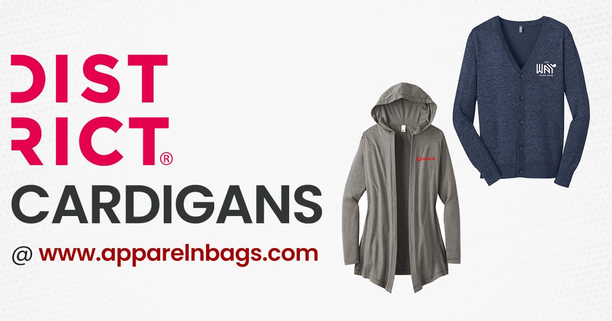 Custom District Sweaters | District Cardigans at ApparelnBags