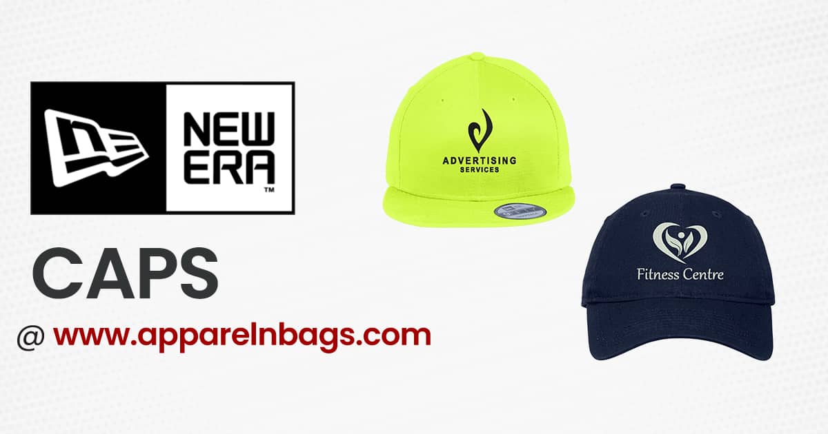 Custom Embroidery New Era Hats & Caps at ApparelnBags.com