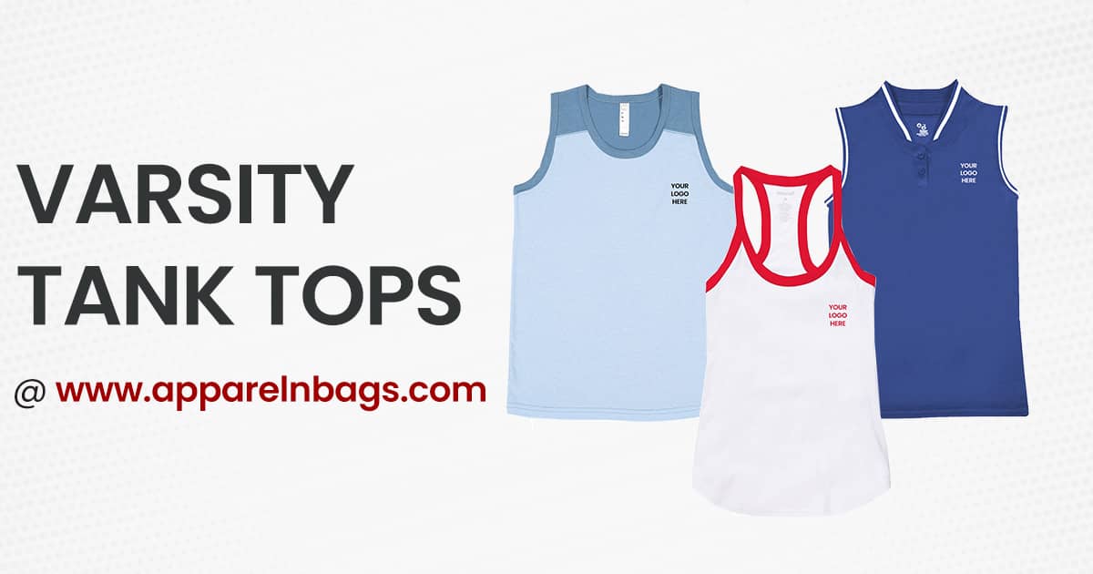 Buy Custom Varsity Tank Tops in Bulk at ApparelnBags.com