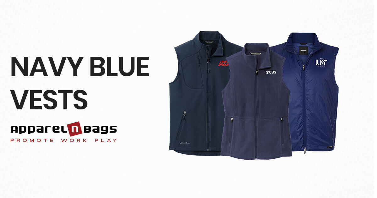 Navy Blue Vests for Men in Bulk | Embroidered Women’s Navy Blue Vest