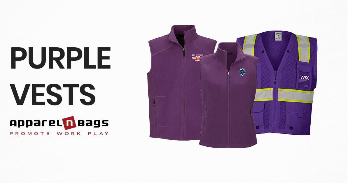 Purple Vests for Men in Bulk | Embroidered Women’s Purple Vest