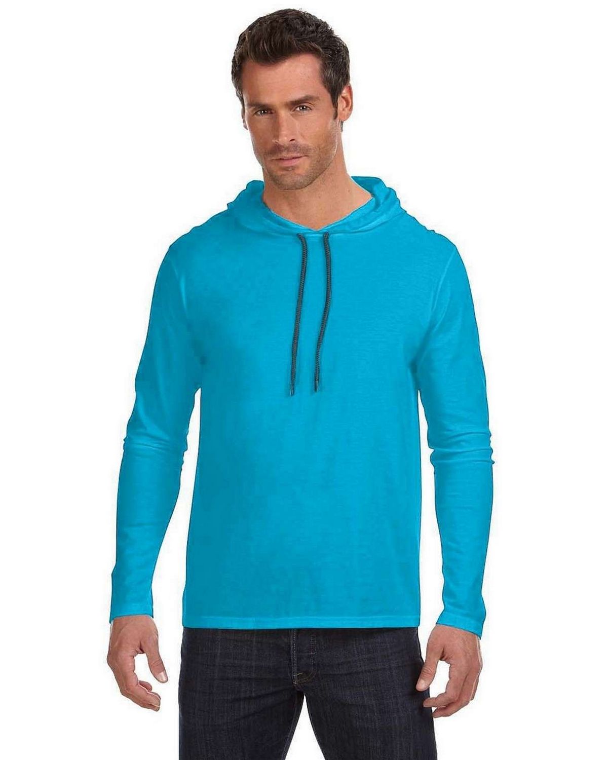 Anvil 987AN | Anvil 987AN Men's Ringspun Long Sleeve Hooded T Shirt