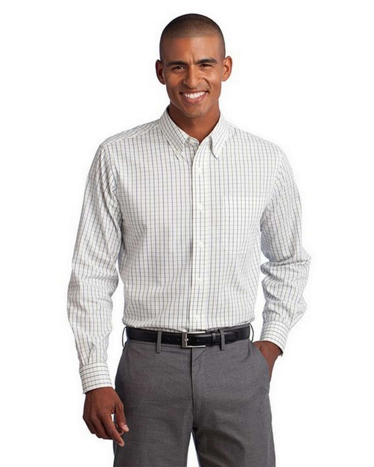 Port Authority TLS642 Men's Tall Tattersall Easy Care Shirt