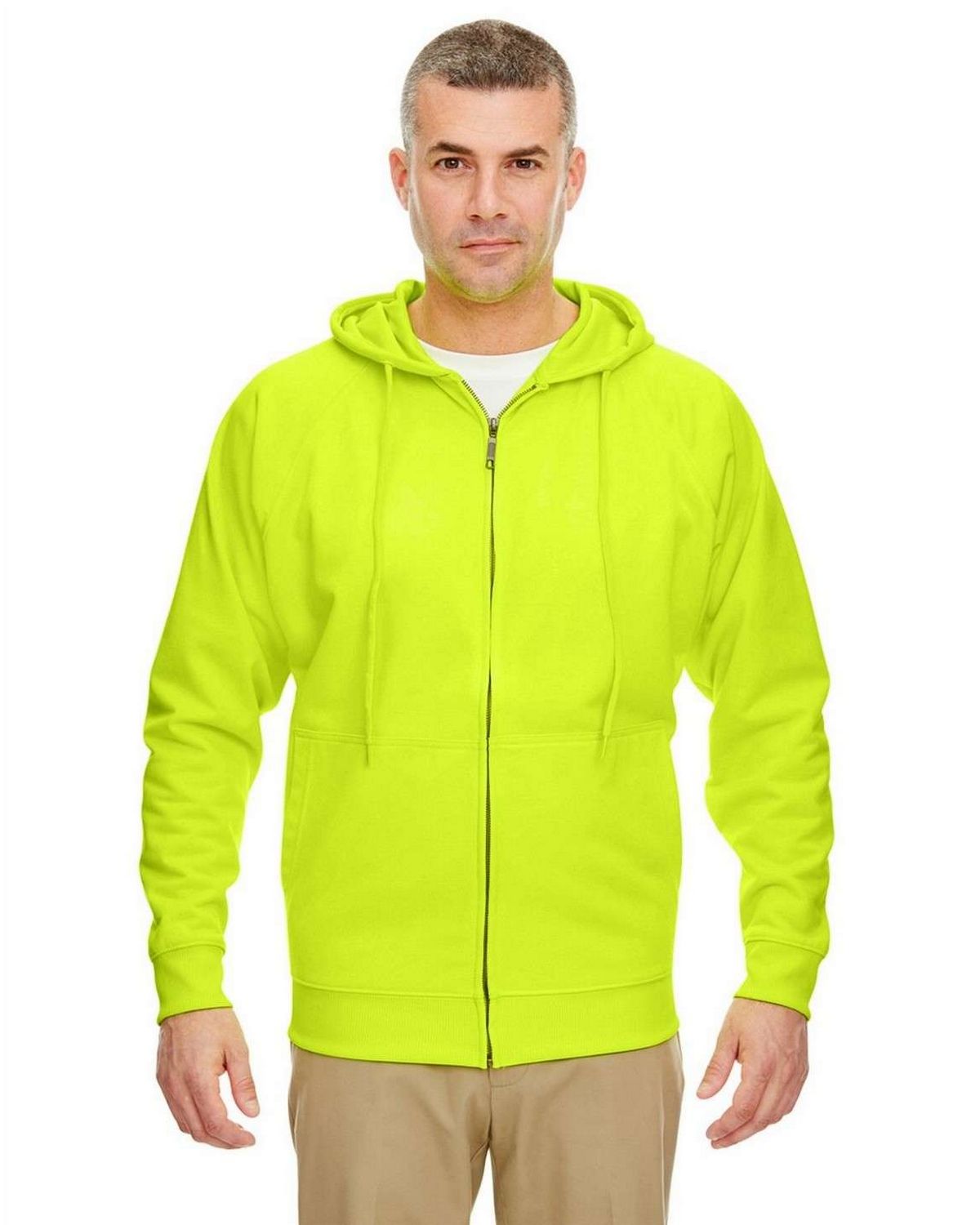 Ultraclub 8463 Men's Thermal Full Zip Sweatshirt