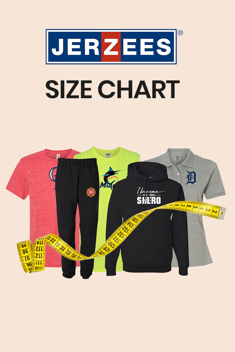 Jerzees Size Chart - Jerzees Sweatshirt Size Chart