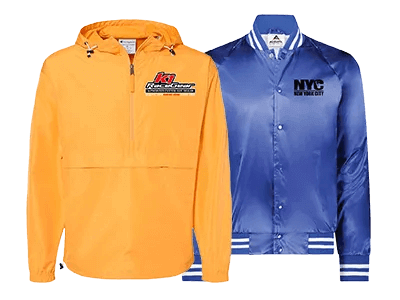 Shop Stylish Design Custom Jackets with Logo at ApparelnBags